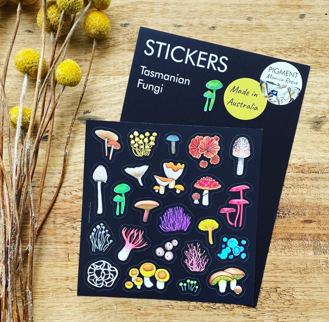 Tasmanian Fungi - Sticker sheet | PIGMENT Monica Reeve