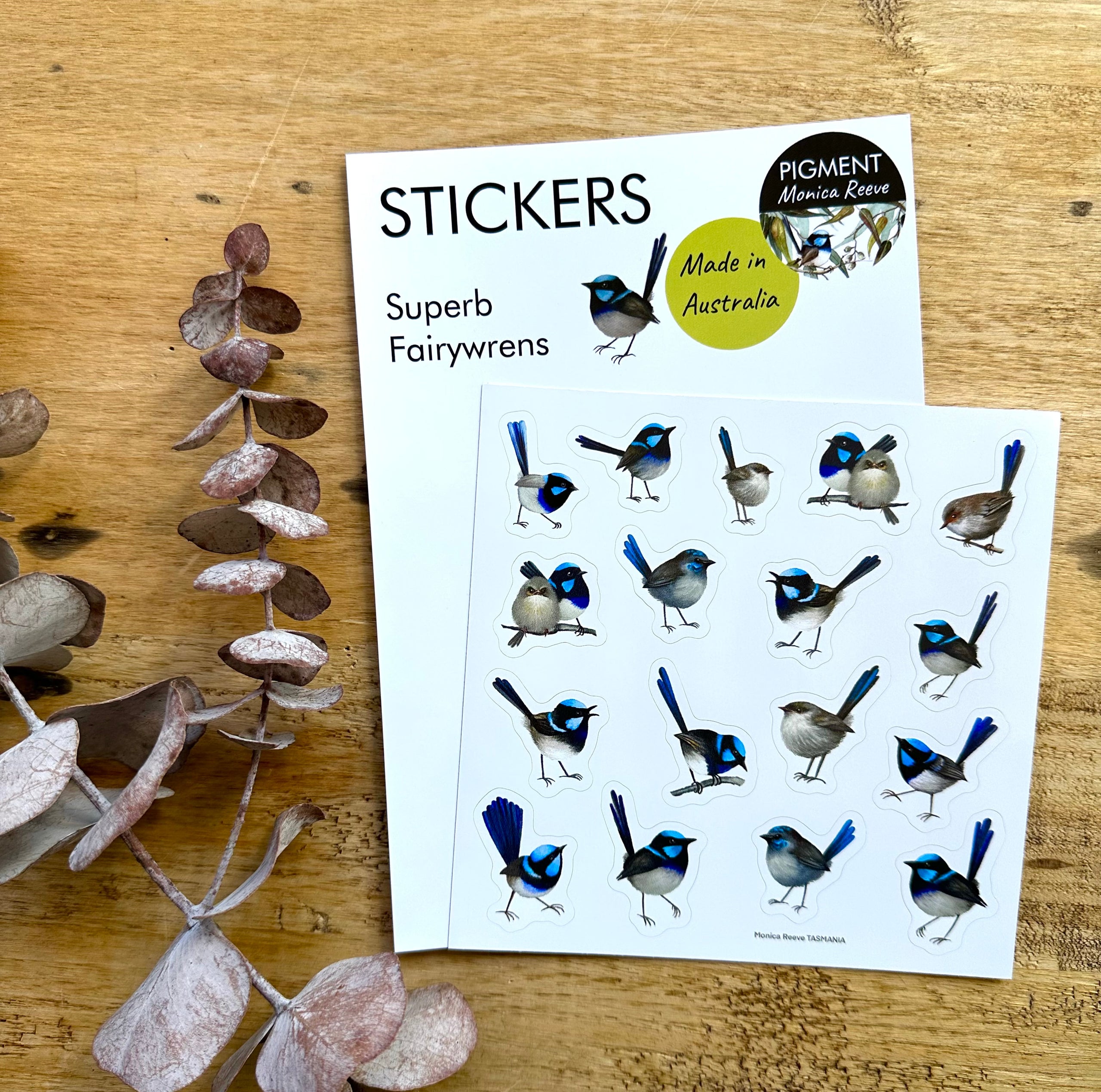 Superb Fairywren - Sticker Sheet | PIGMENT Monica Reeve